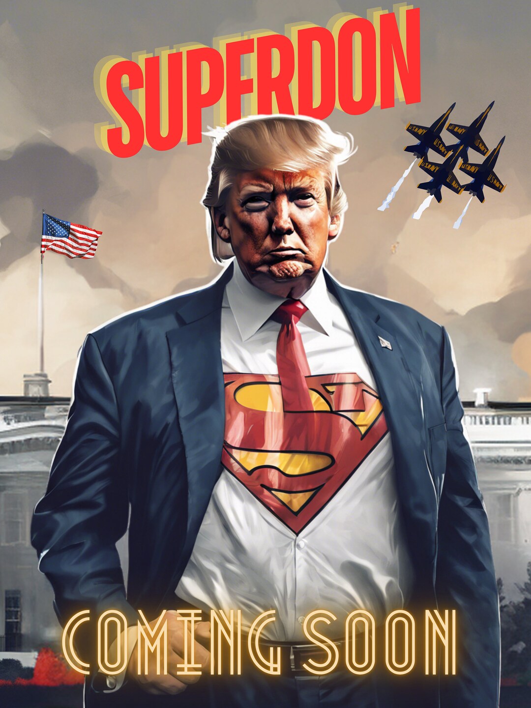 SUPERDON POSTER Donald Trump the Superhero - Etsy