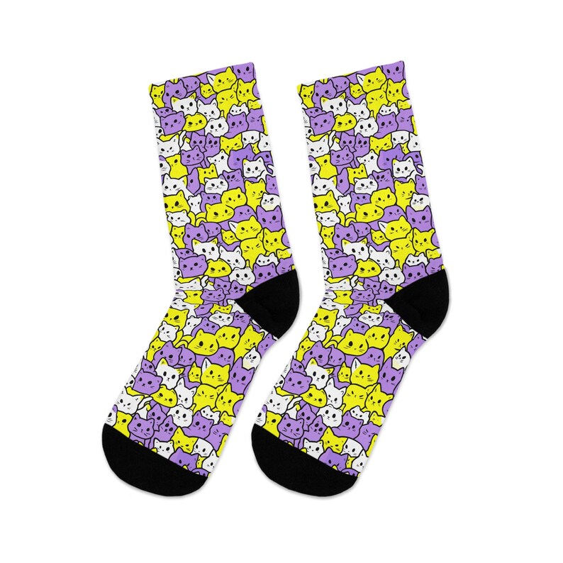 Non-binary Pride Cute Cats Kawaii Enby Pride Kitties DTG NB Socks - Etsy