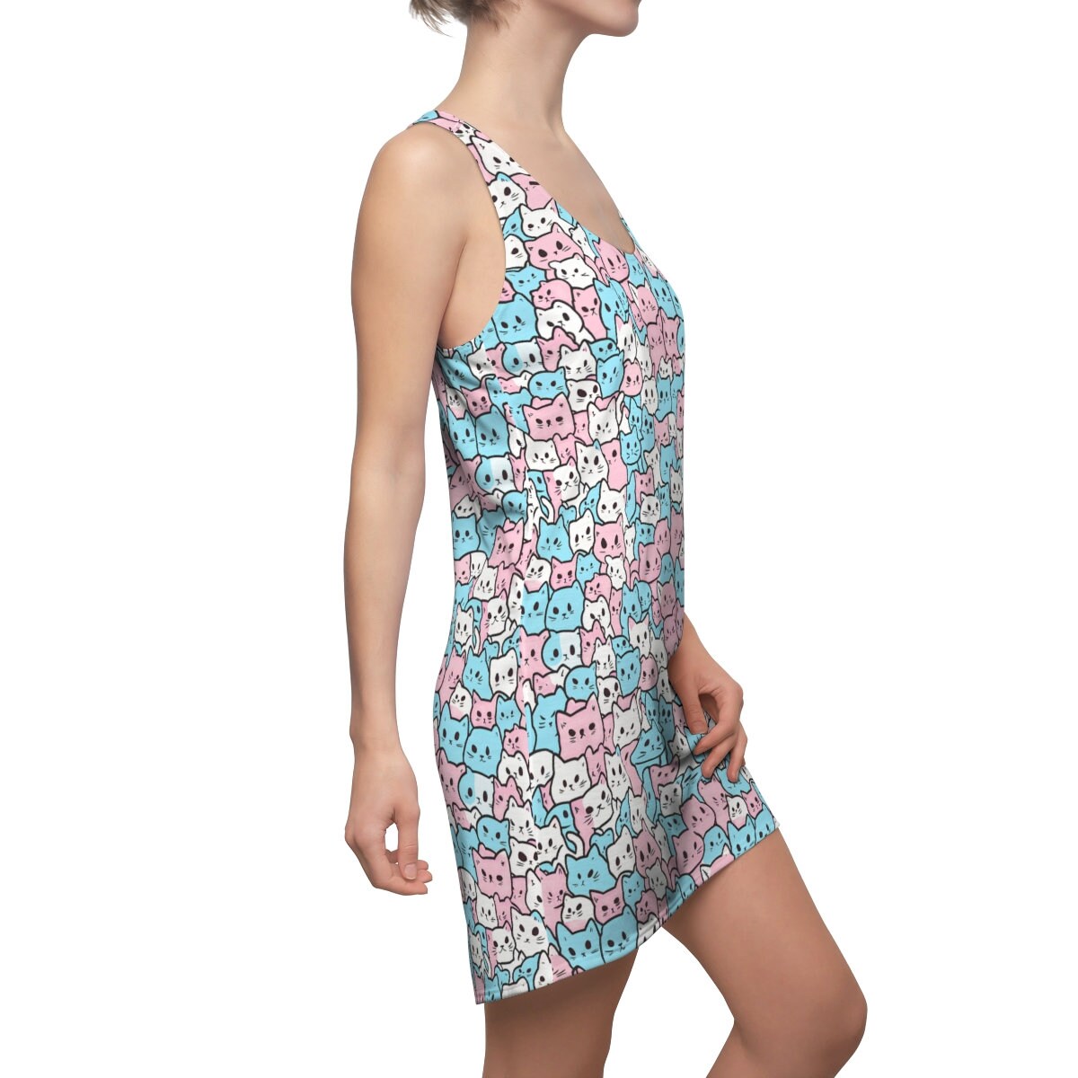 Trans Pride Dress, LGBT Cat Dress, Kawaii Transgender Pride Cats ...