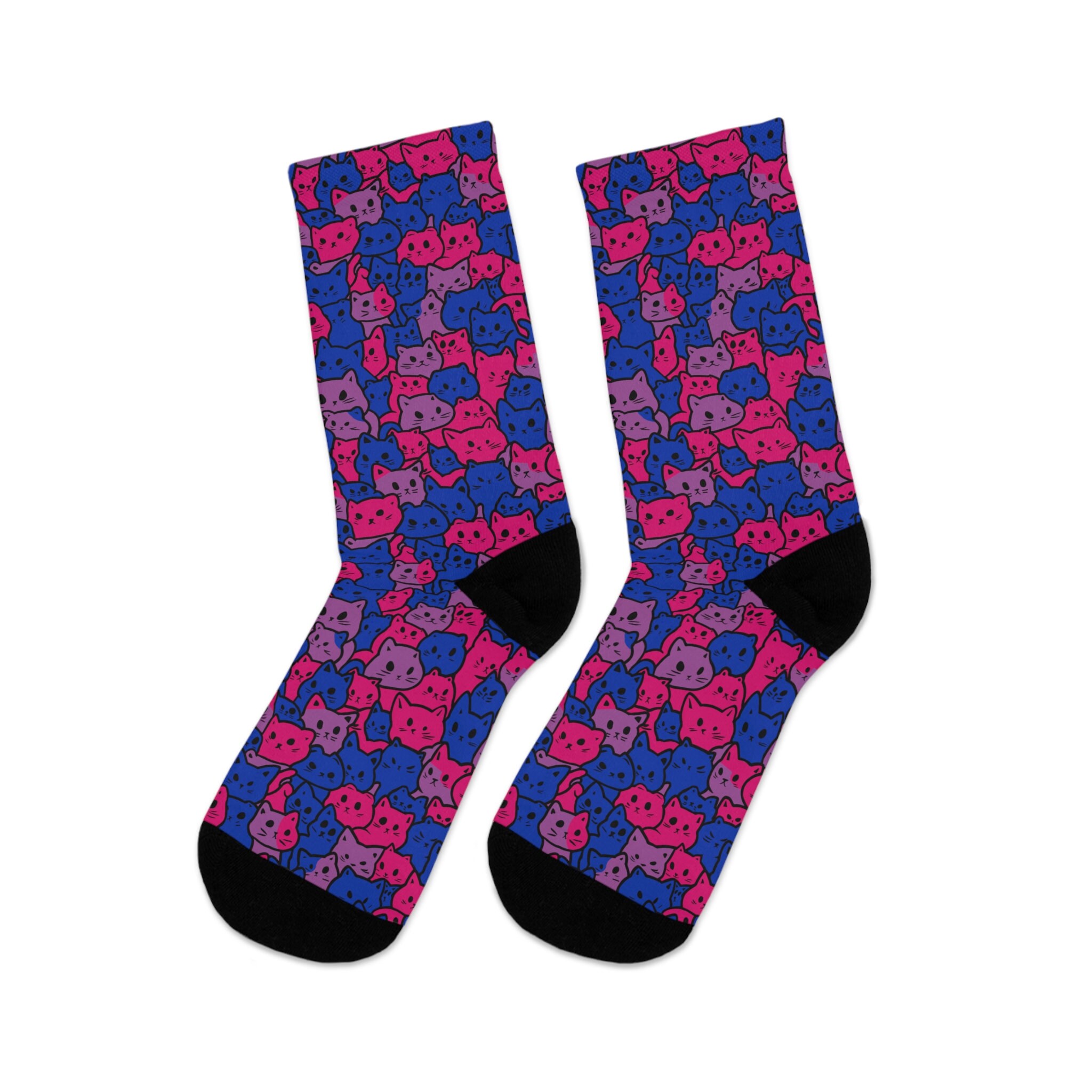 Bi Pride Cat Socks: Bisexual Recycled Poly Socks - Etsy