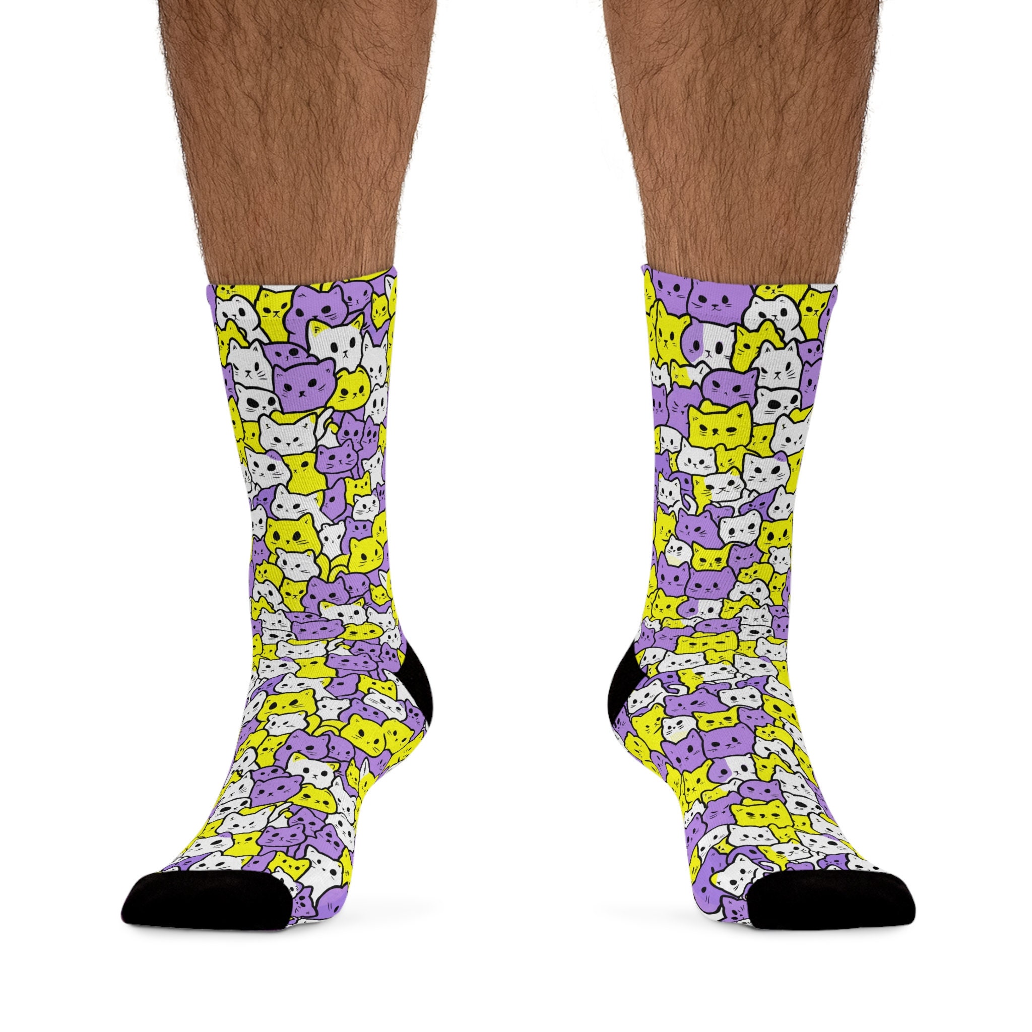 Non-binary Pride Cute Cats Kawaii Enby Pride Kitties DTG NB Socks - Etsy