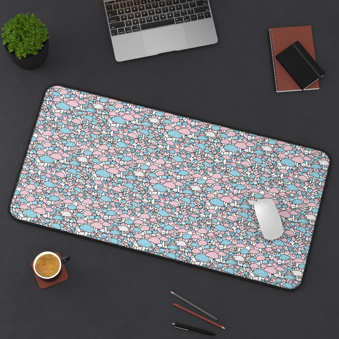 Trans Pride Frogs and Mushrooms Desk Mat | Transgender Pride Mouse Pad ...