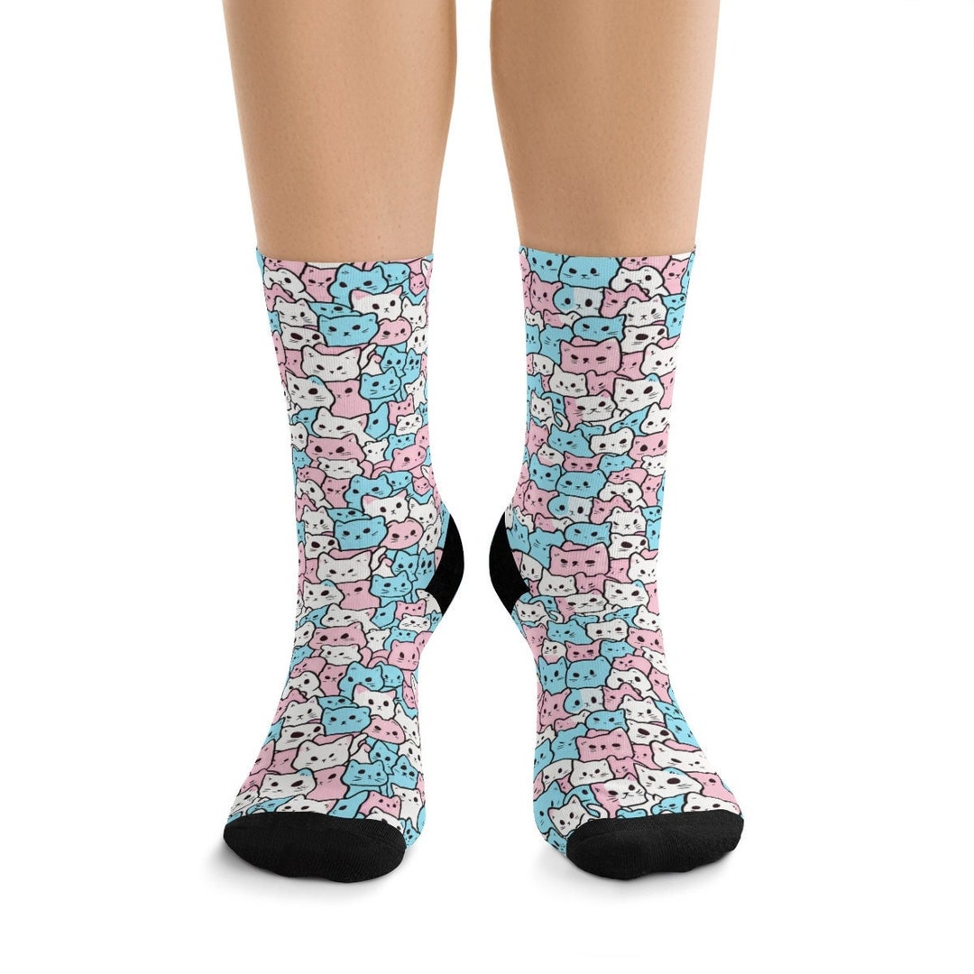 Transgender Pride Cute Cats Kawaii Trans Pride Kitties DTG Socks - Etsy