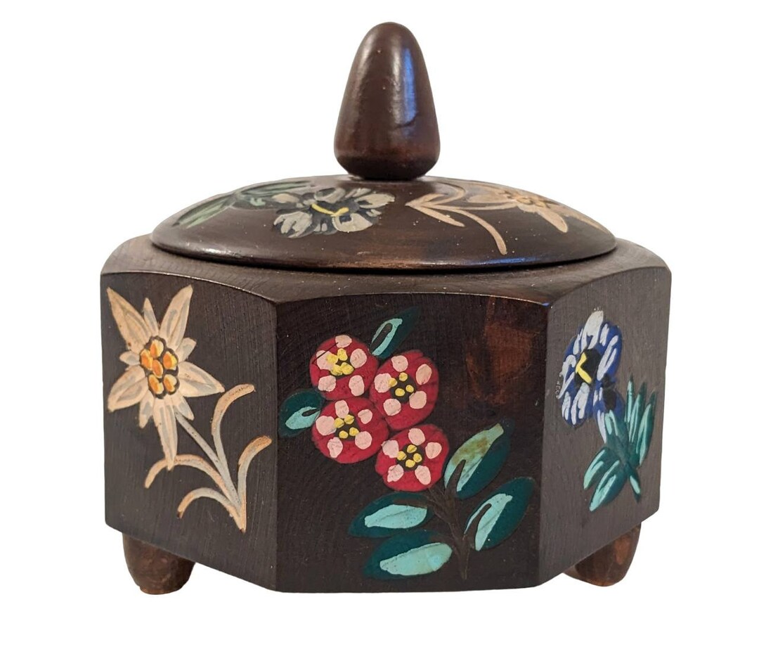 Vintage Reuge Handmade Swiss Musical Trinket Box, Octagon Shaped ...