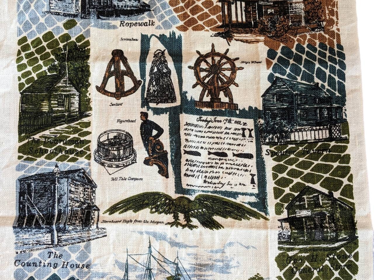 Vintage Kay Dee Hand Prints Souvenir Tea Towel, Collectible Linen ...