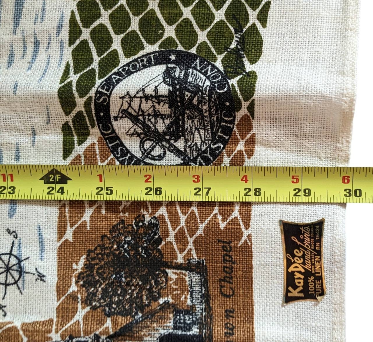 Vintage Kay Dee Hand Prints Souvenir Tea Towel, Collectible Linen ...