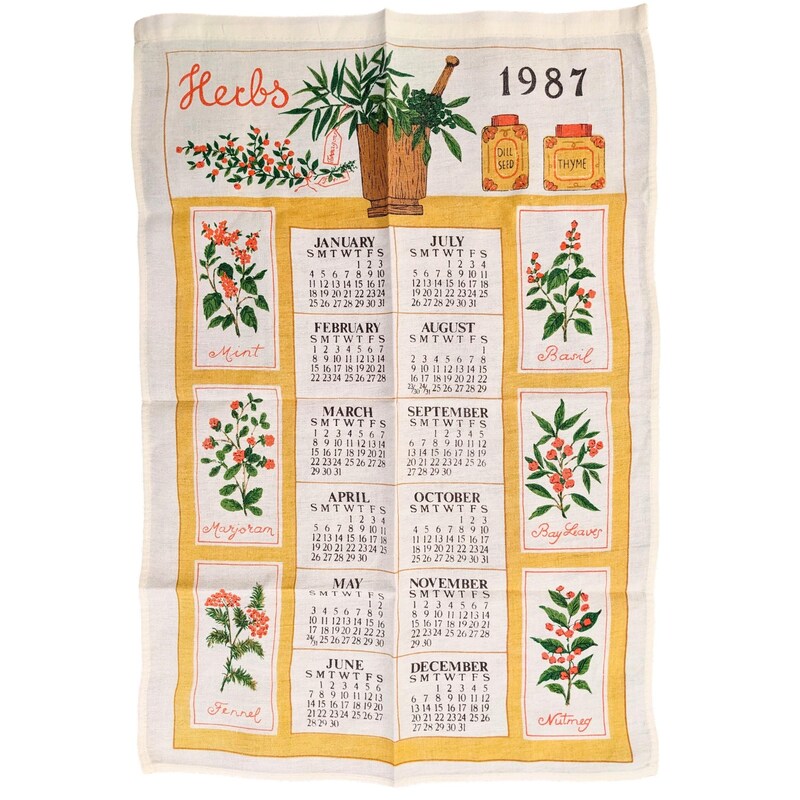Calendar Tea Towels - Etsy