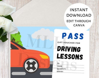 Driving Lesson Gift Voucher Template. Driving Lessons Gift Card ...