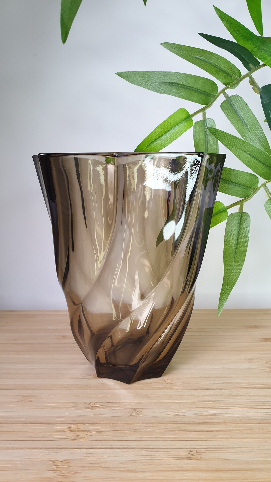 Luminarc French Glass Vase , Smokey Glass - Etsy