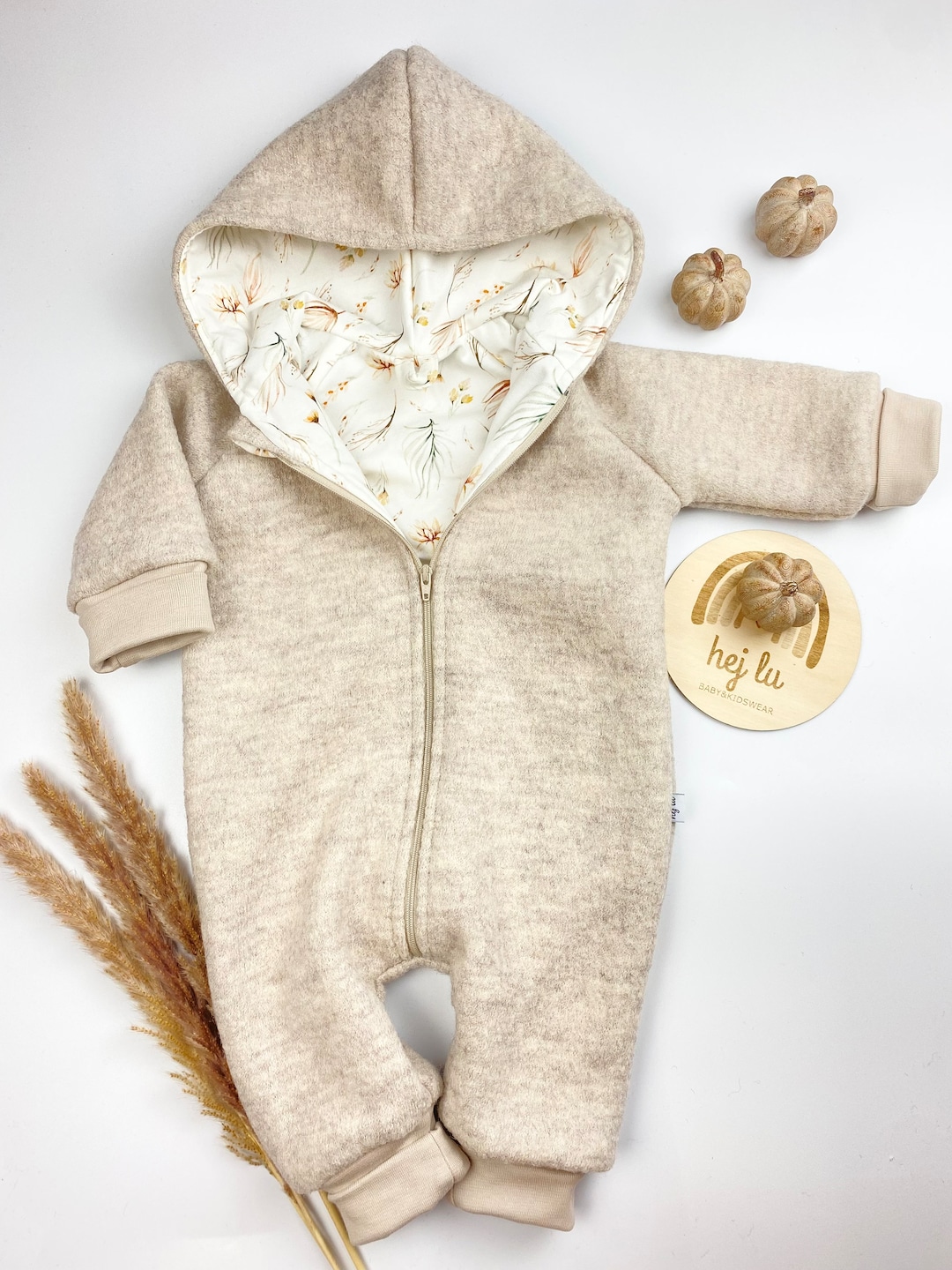 Walk Suit/walk Overall in Cream Melange With Zipper or Buttons - Etsy