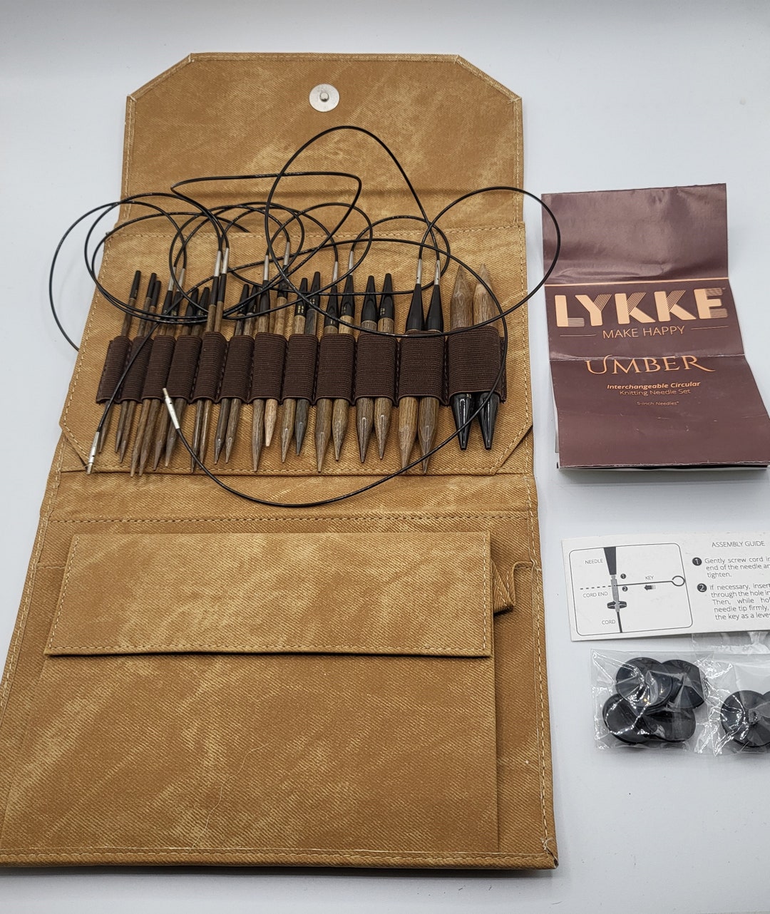 LYKKE Umber Interchangeable Circular Knitting Needle Set 5 Inch Needles ...