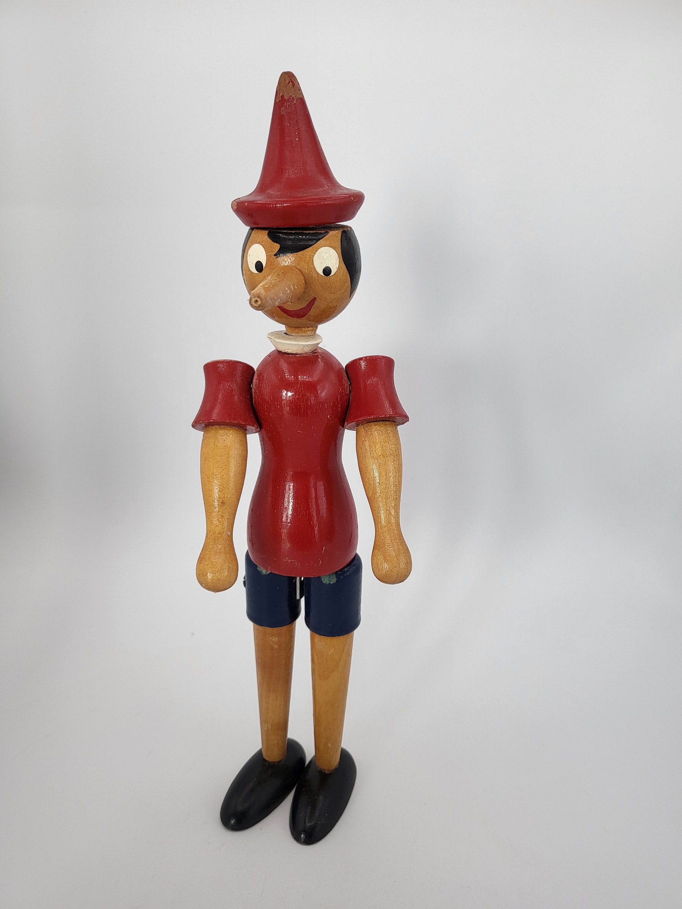 Vintage Wooden Pinocchio Doll 12 Handcrafted Hand Painted - Etsy