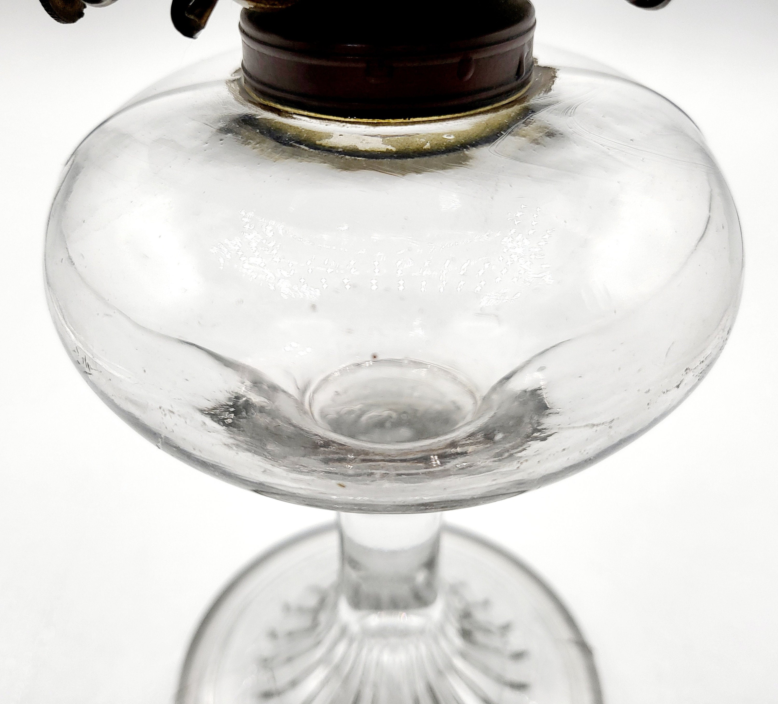 EAPG Clear Glass Oil Lamp 14 1/2 High - Etsy