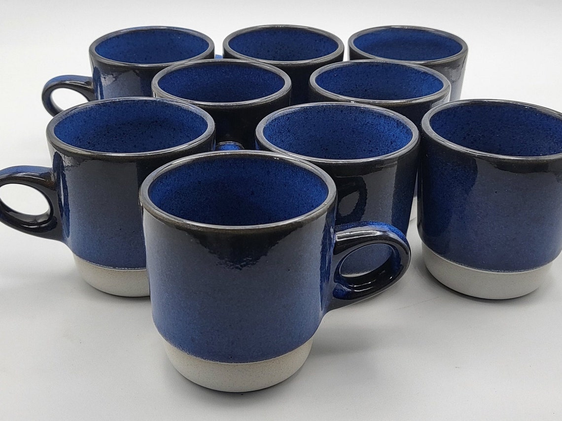 Vintage 1940s Edith Heath Pottery Opal/moonstone Stack Mugs - Etsy