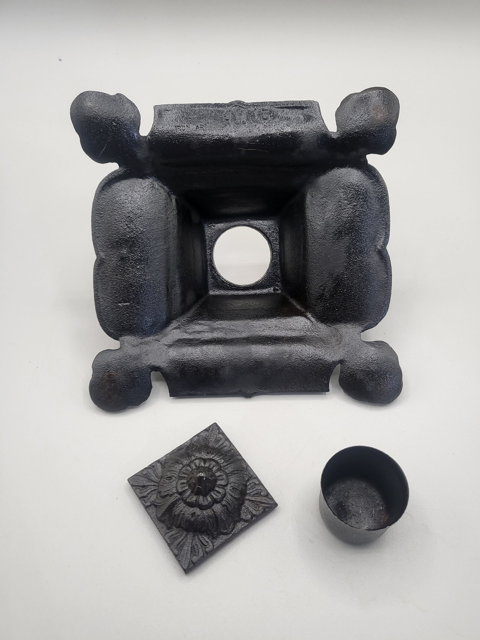 Antique Early 1900s Cast Iron Ink Well With Removable Lid and Pot ...