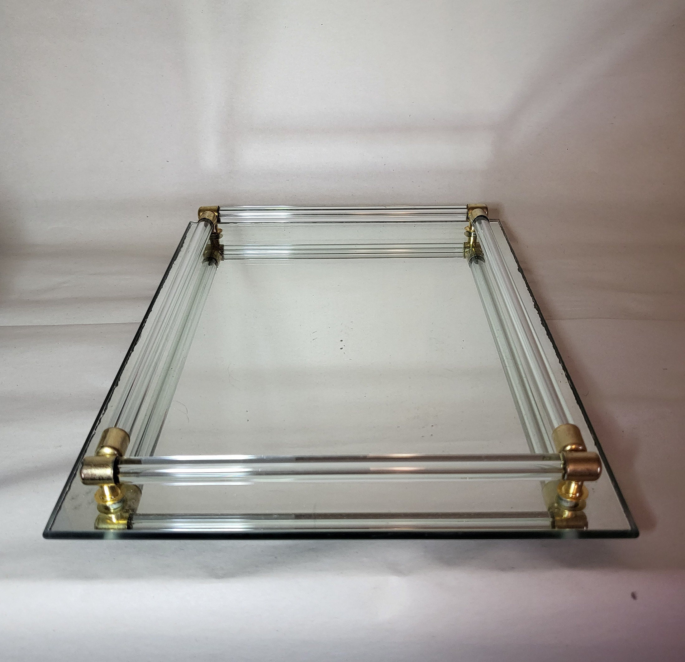 Vintage Collectable Footed Mirror Vanity Tray - Etsy