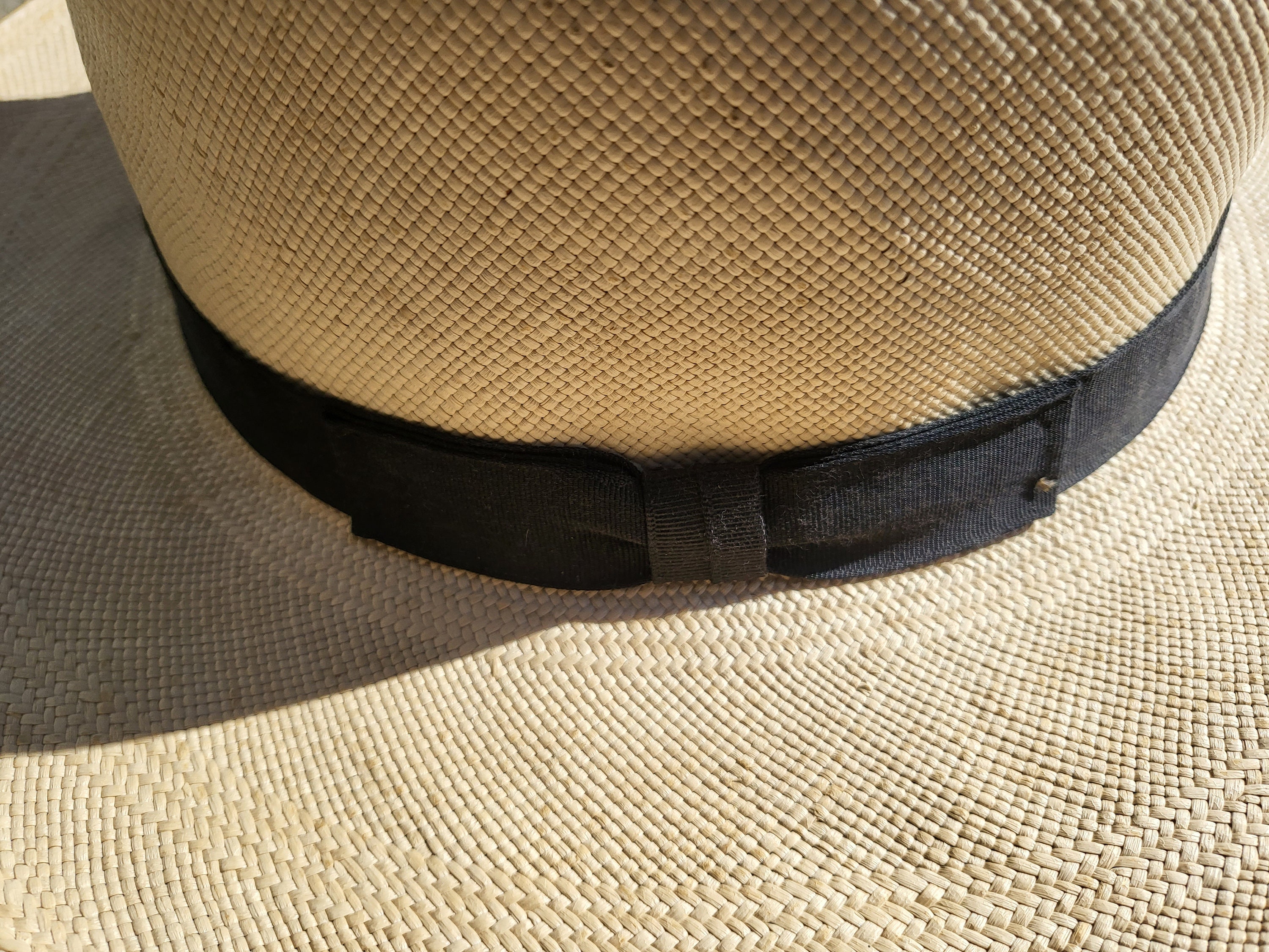 Vintage Men's Amish Style Straw Hat Size 7 1/4 Black Ribbon Band ...
