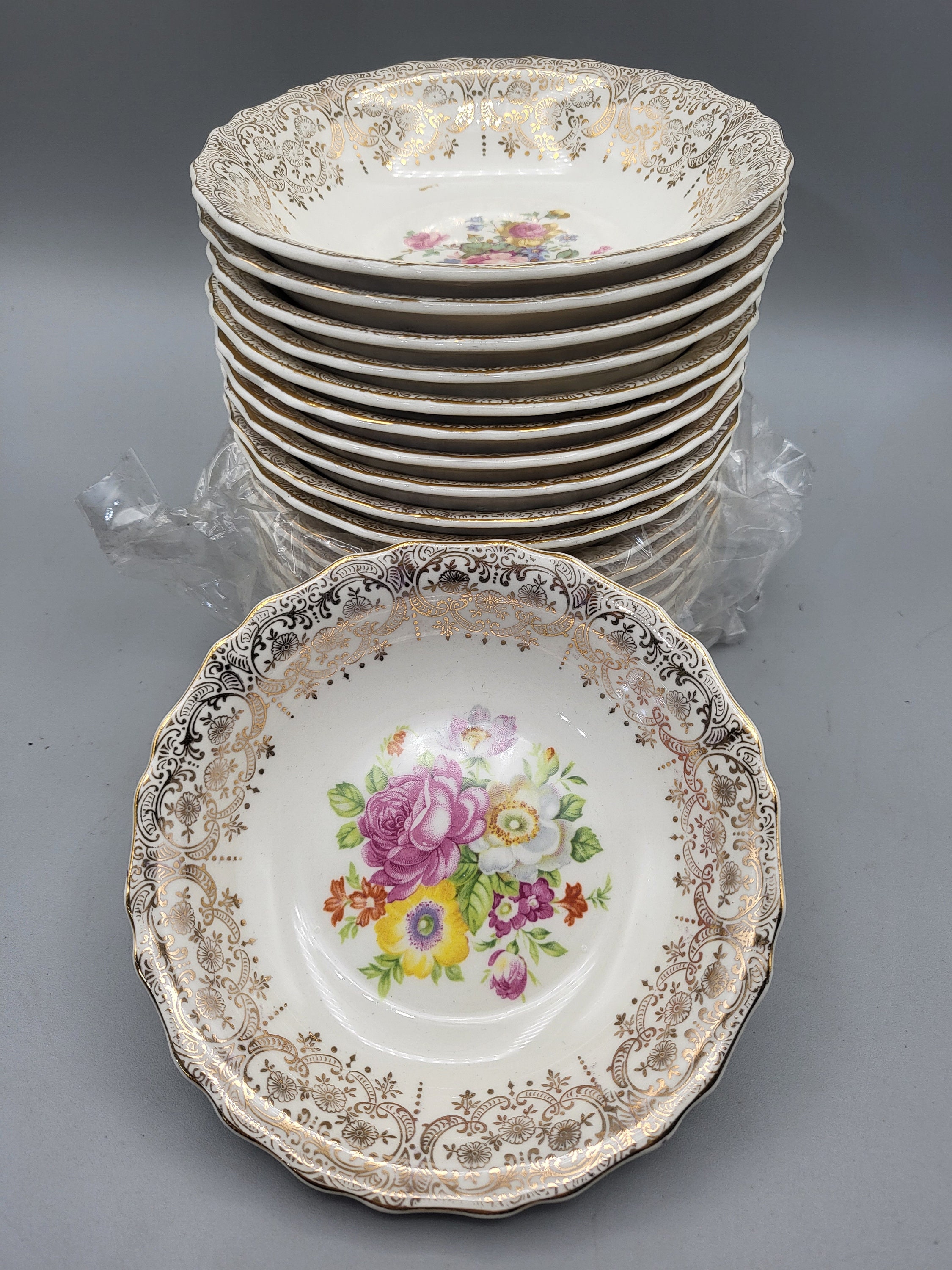 Early 1920s Keystone Canonsburg Pottery Co. 2 Floral Patterns With 22 ...