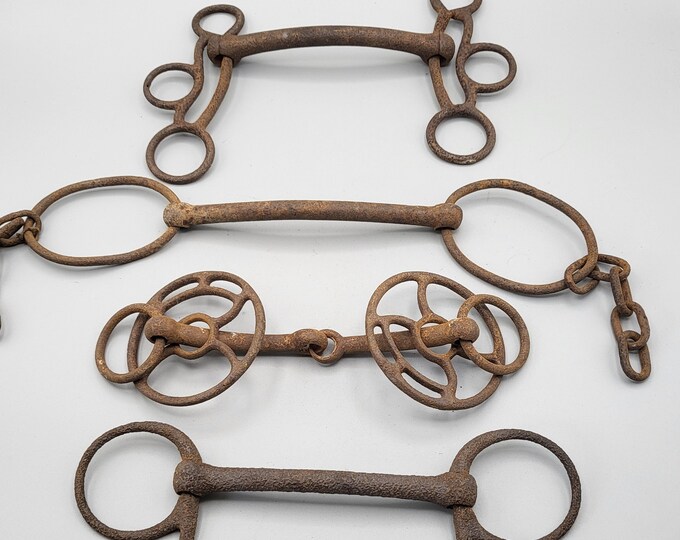 4 Antique/primitive Horse Bridal Bits Western Deco - Etsy