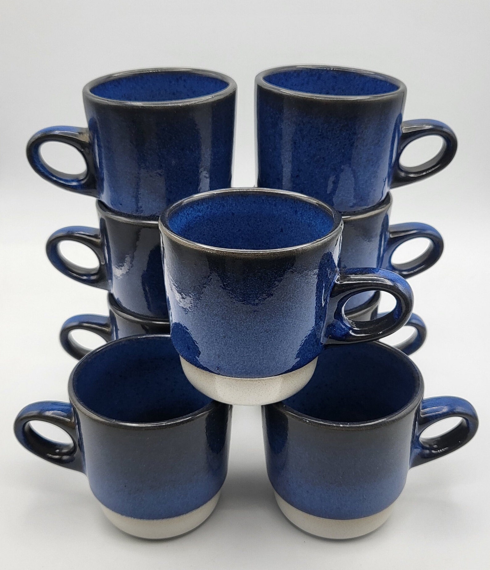 Vintage 1940s Edith Heath Pottery Opal/moonstone Stack Mugs - Etsy