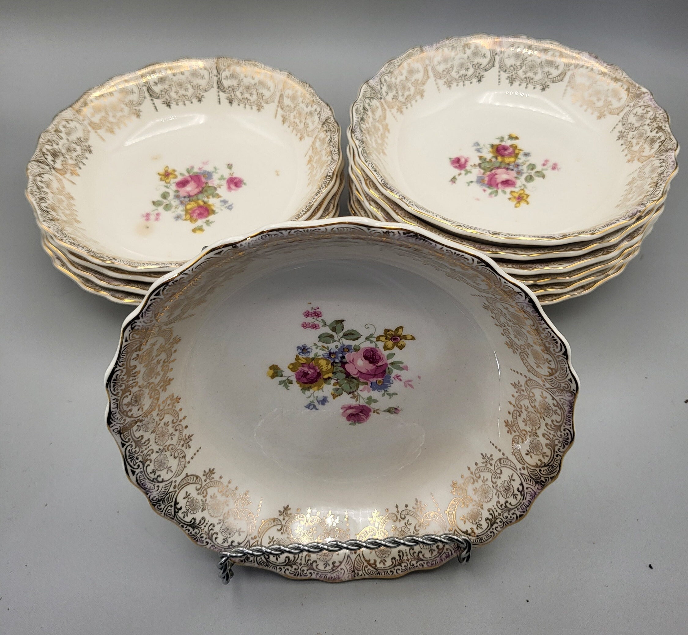 Early 1920s Keystone Canonsburg Pottery Co. 2 Floral Patterns With 22 ...