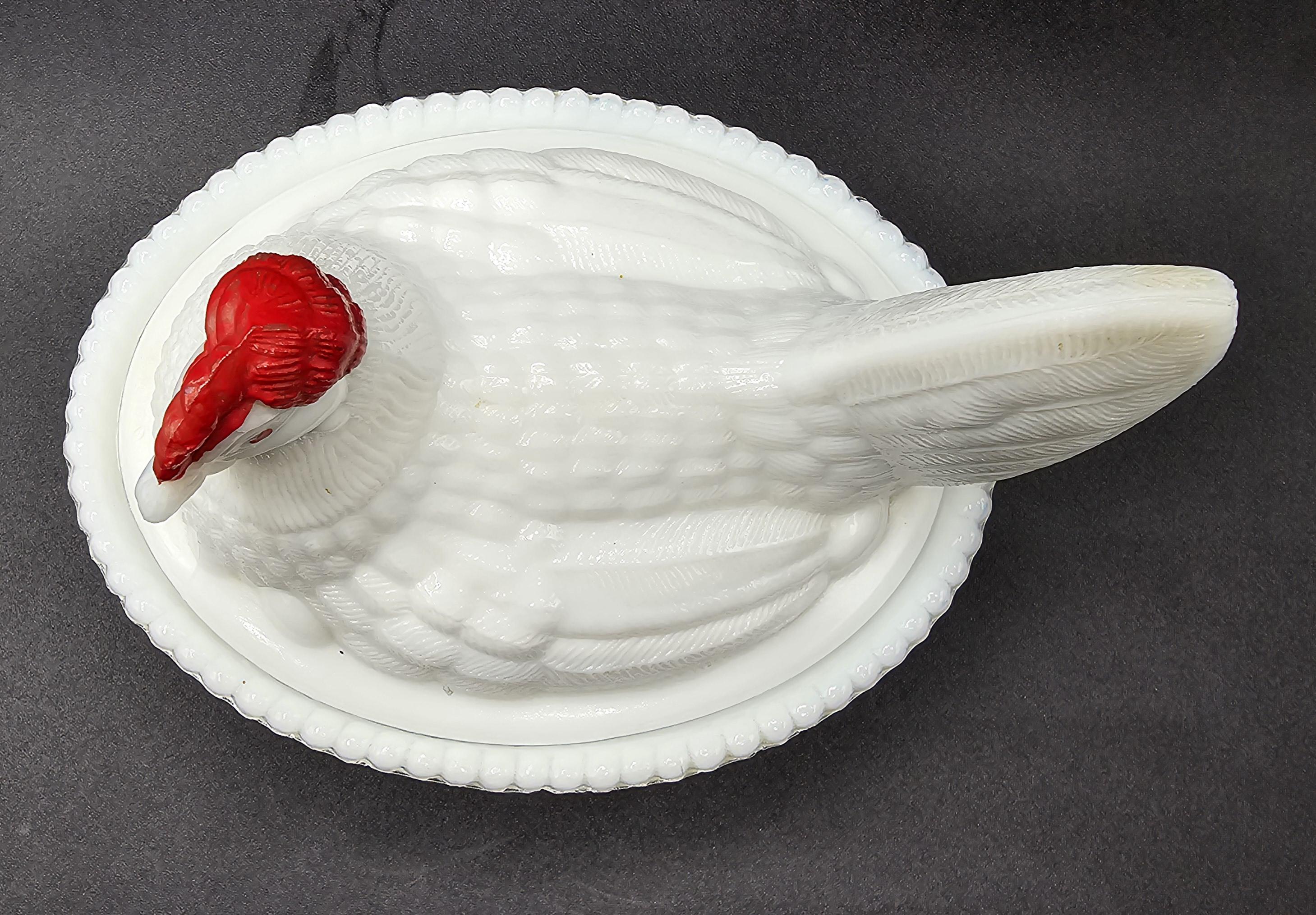 Vintage Westmoreland White Milk Glass Chicken Hen on Nest Covered Dish ...