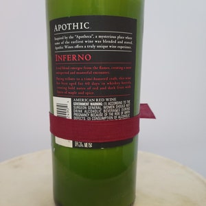 Wine Bottle Candle - Apothic Inferno - Red Wine - Handmade - Rosemary ...