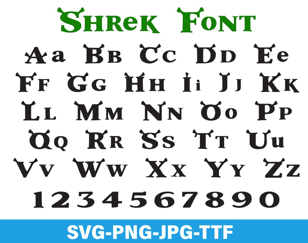 Shrek Font Shrek Letters Shrek Alphabet Svg Shrek Svg - Etsy Australia