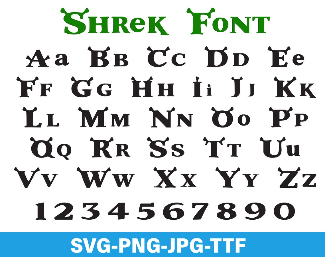 Shrek Font Shrek Letters Shrek Alphabet Svg Shrek Svg - Etsy