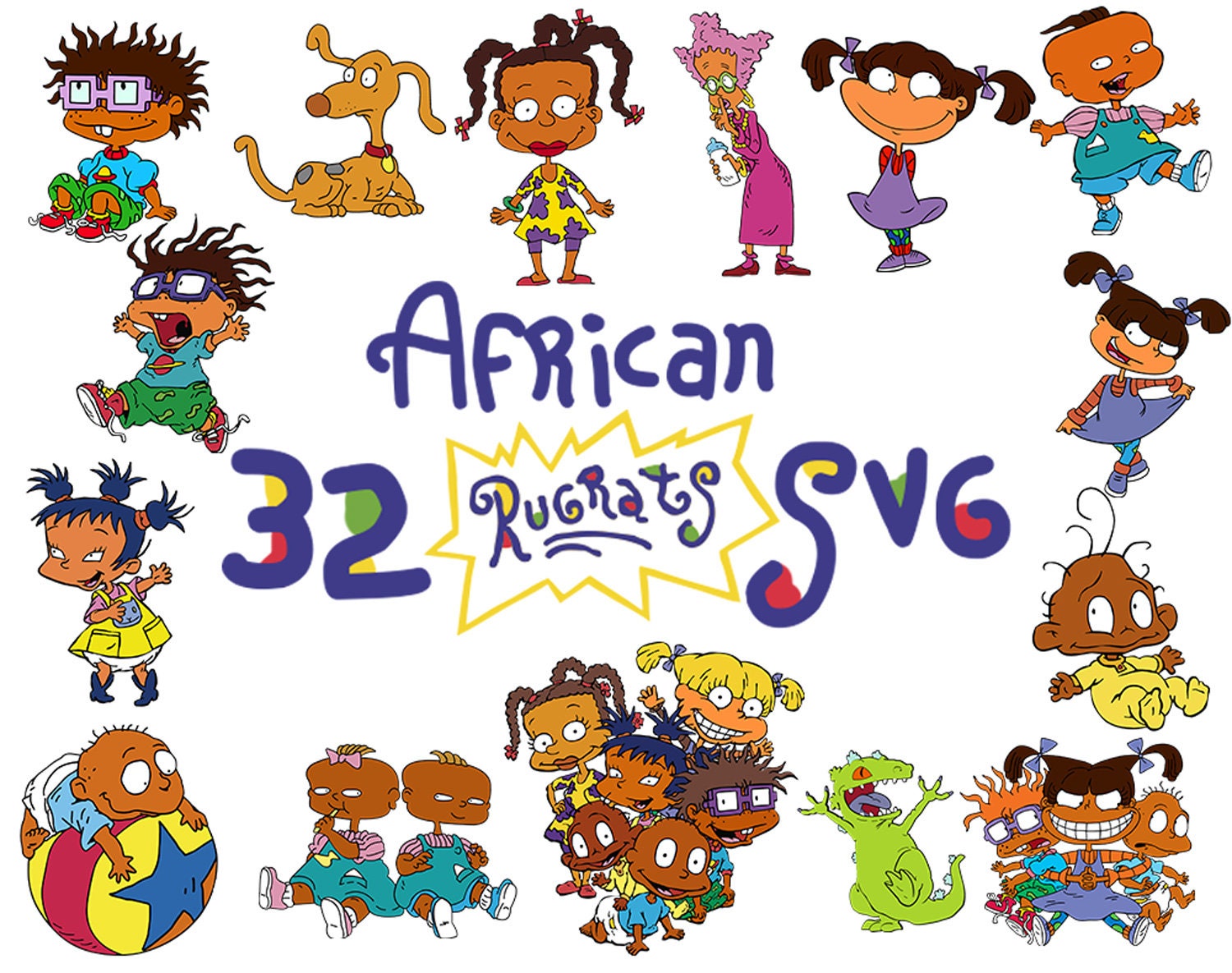 African Rugrats Black Rugrats Svg African American Rugrats - Etsy