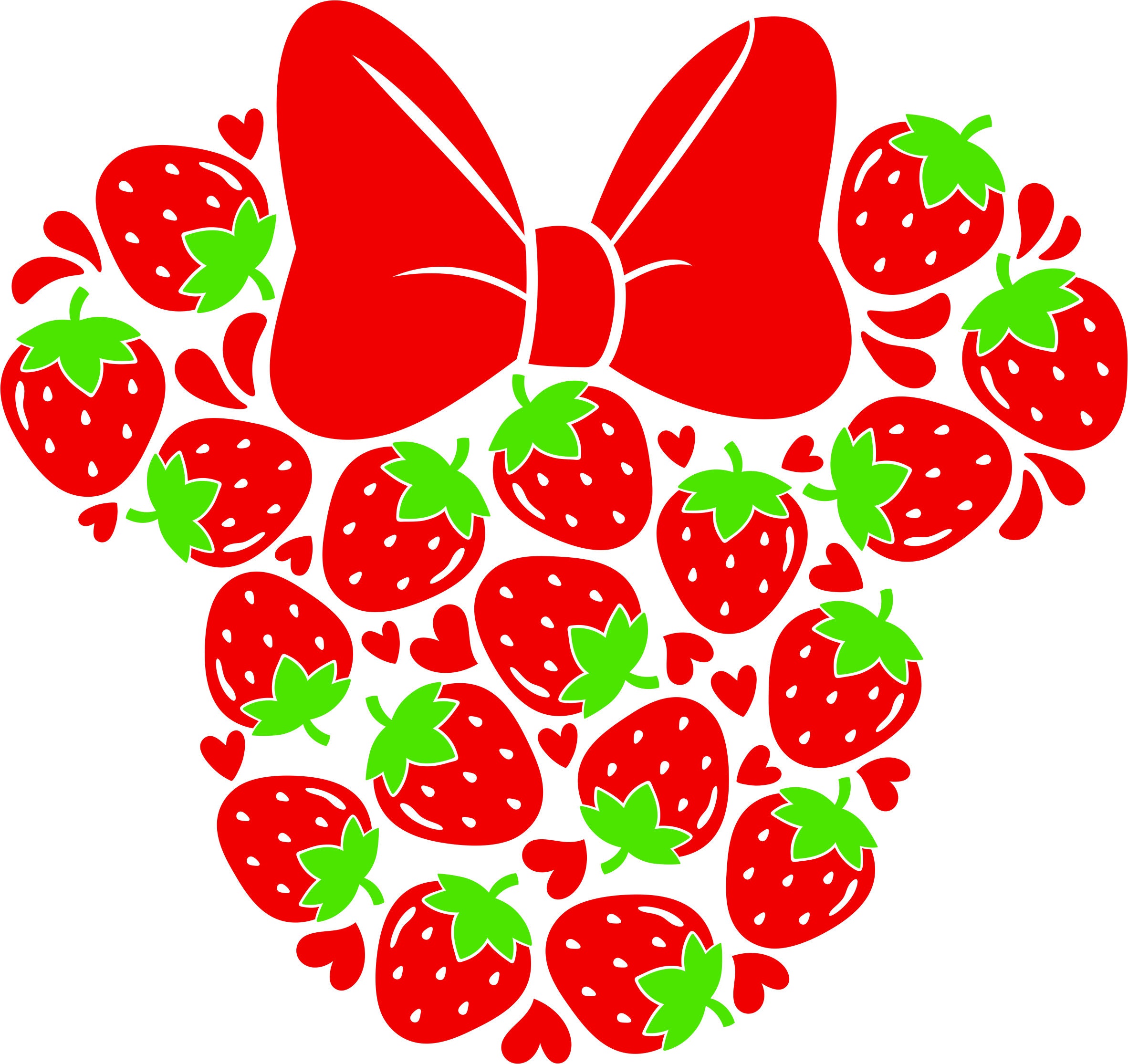 Strawberry Minnie Mouse Digital Download/ Cute Hair Bow File/ Minnie ...