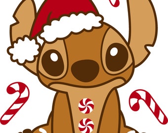 Cute Christmas Stitch / Christmas Shirt SVG/ Santa Claus/ Gingerbread ...