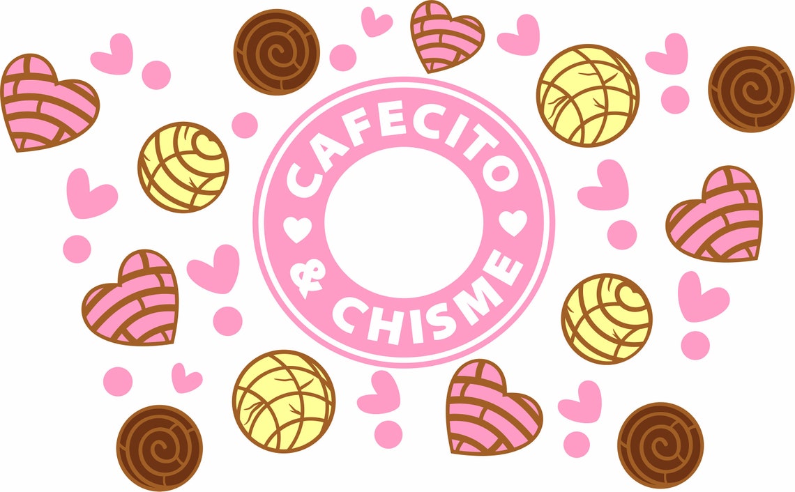 Cute Heart Conchas Svg, Conchas Svg, Cafecito Y Chisme Svg, Coffee ...