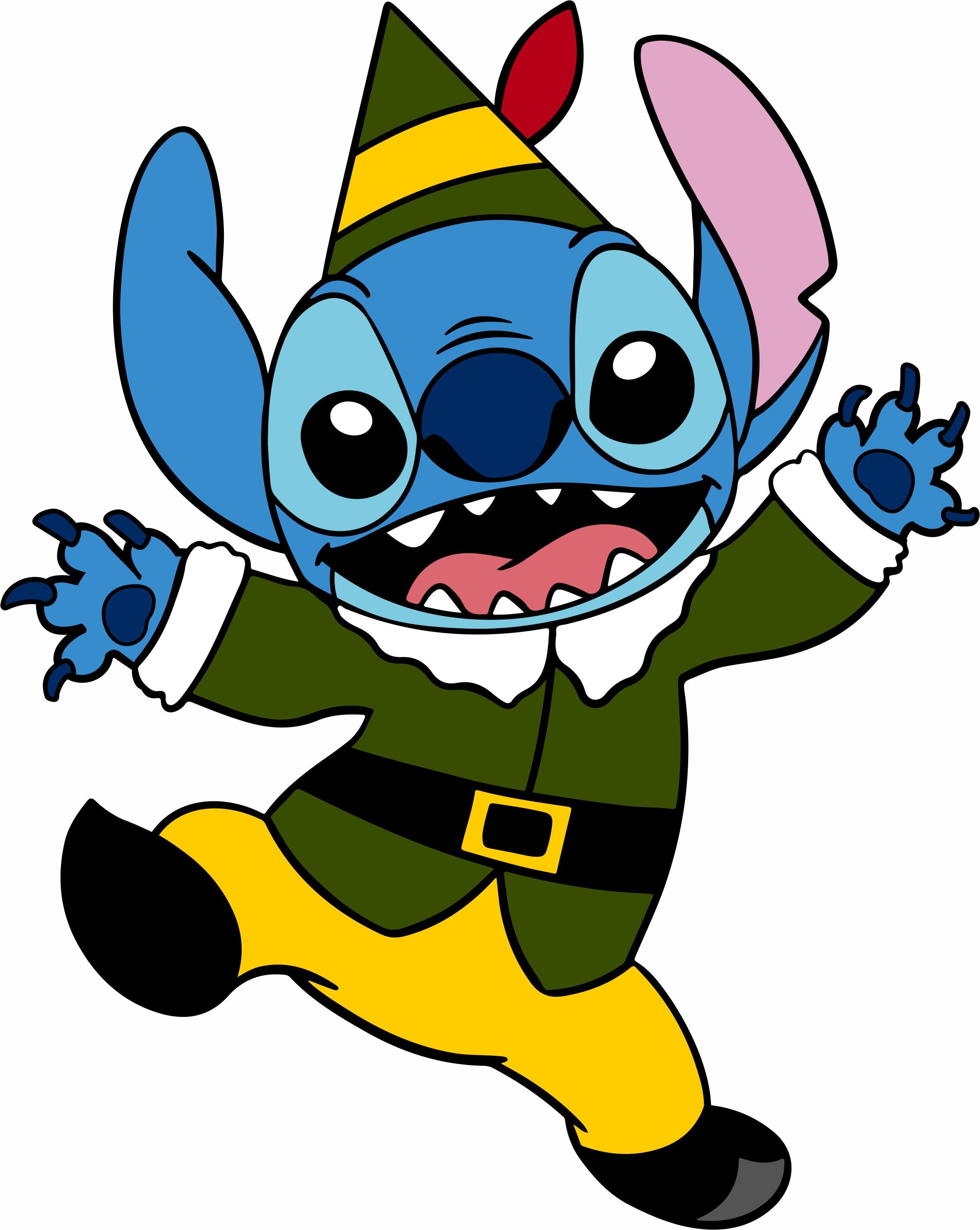 Buddy Elf Alien, Stitch the Elf/ North Pole Elf/ Santa's Helper SVG PNG ...