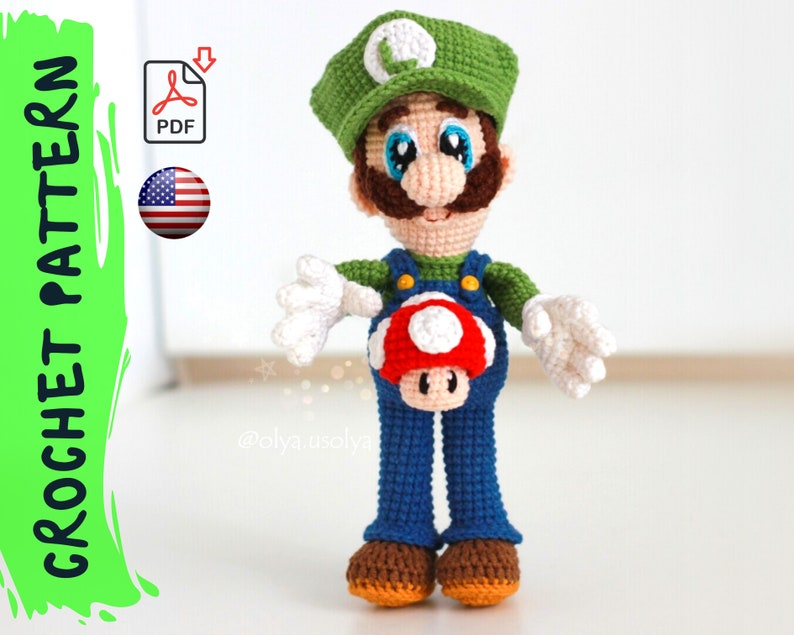 Crochet Pattern Bro Super Plumber PDF ENGLISH Easy - Etsy