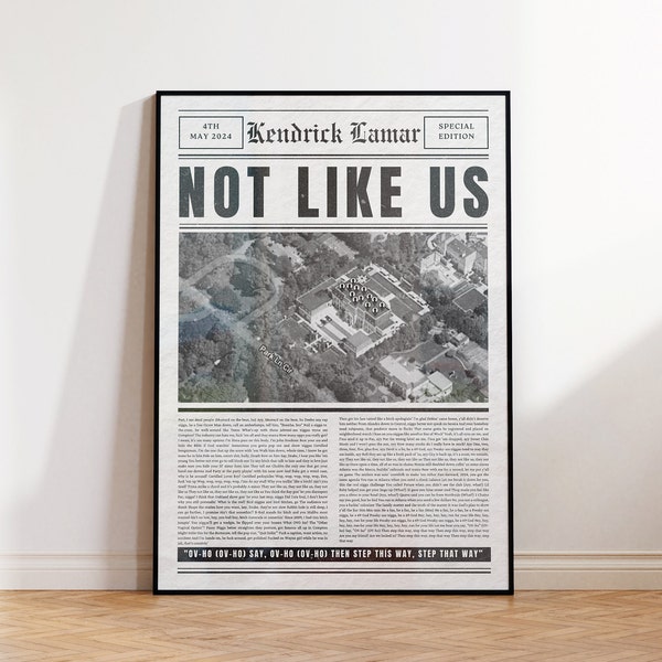 Kendrick Lamar Poster Not Like Us - Etsy