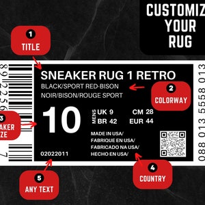 Sneaker Rug, Customize Your Label, Sneakerhead Hypebeast Home Decor ...