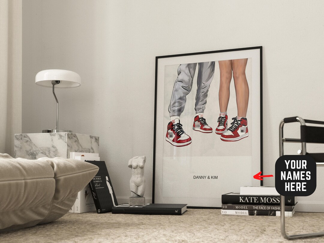 Personalised Sneaker Couple Poster Art Print, Digital Download, Great ...