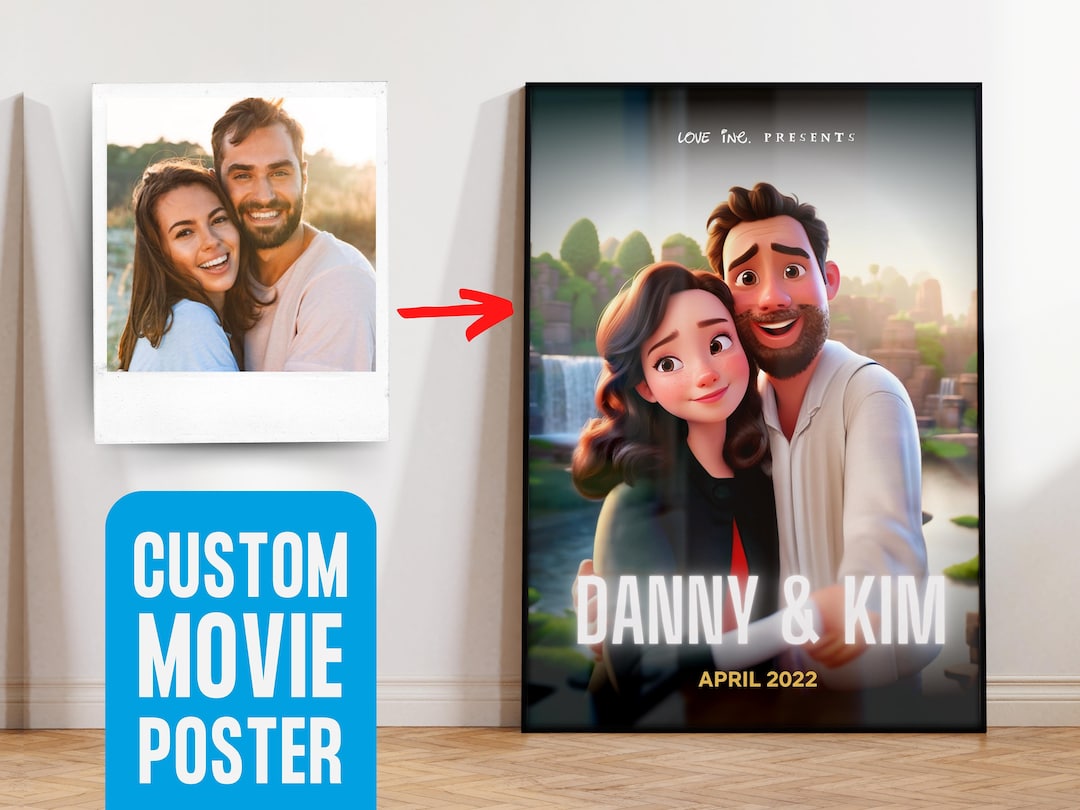 Personalized Animation Movie Poster Print From Your Photo I - Etsy