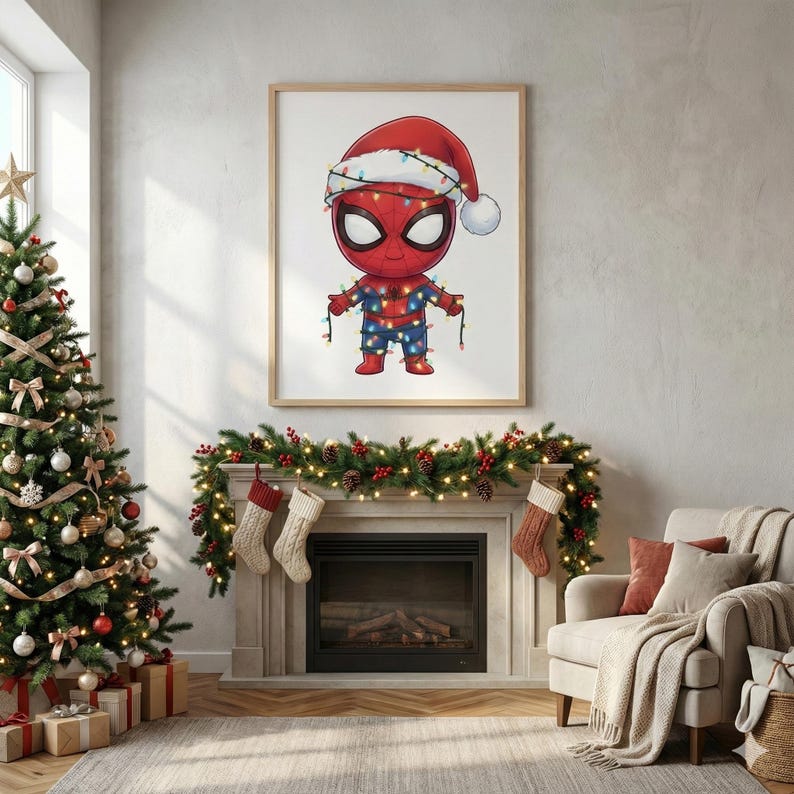 Spider Hero Christmas PNG Bundle, Web Slinger Xmas Clipart (digital ...