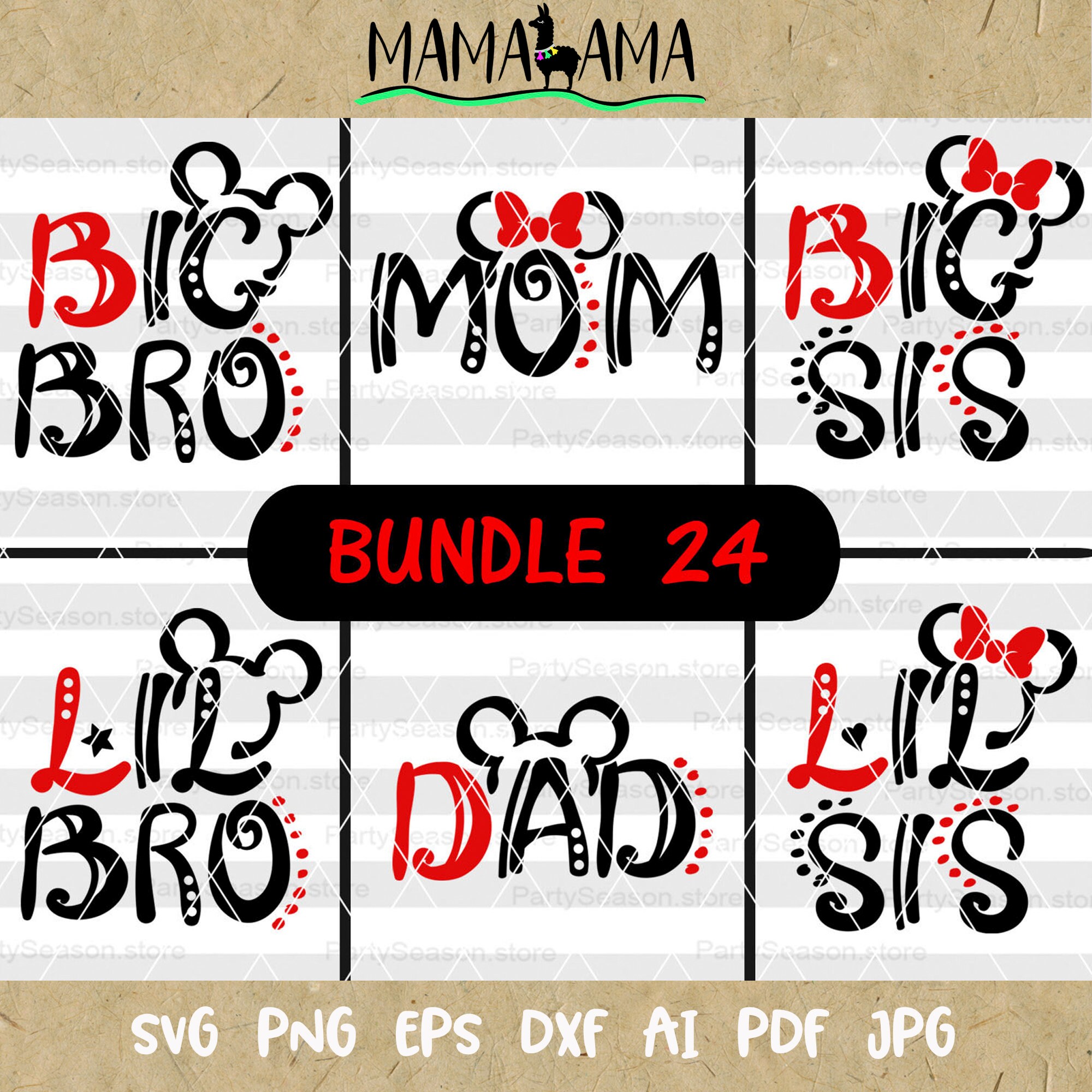 Bundle Svg Magical Kingdom Art Mom, Dad, Big Sis, Lil Sis, Big Bro, Lil ...