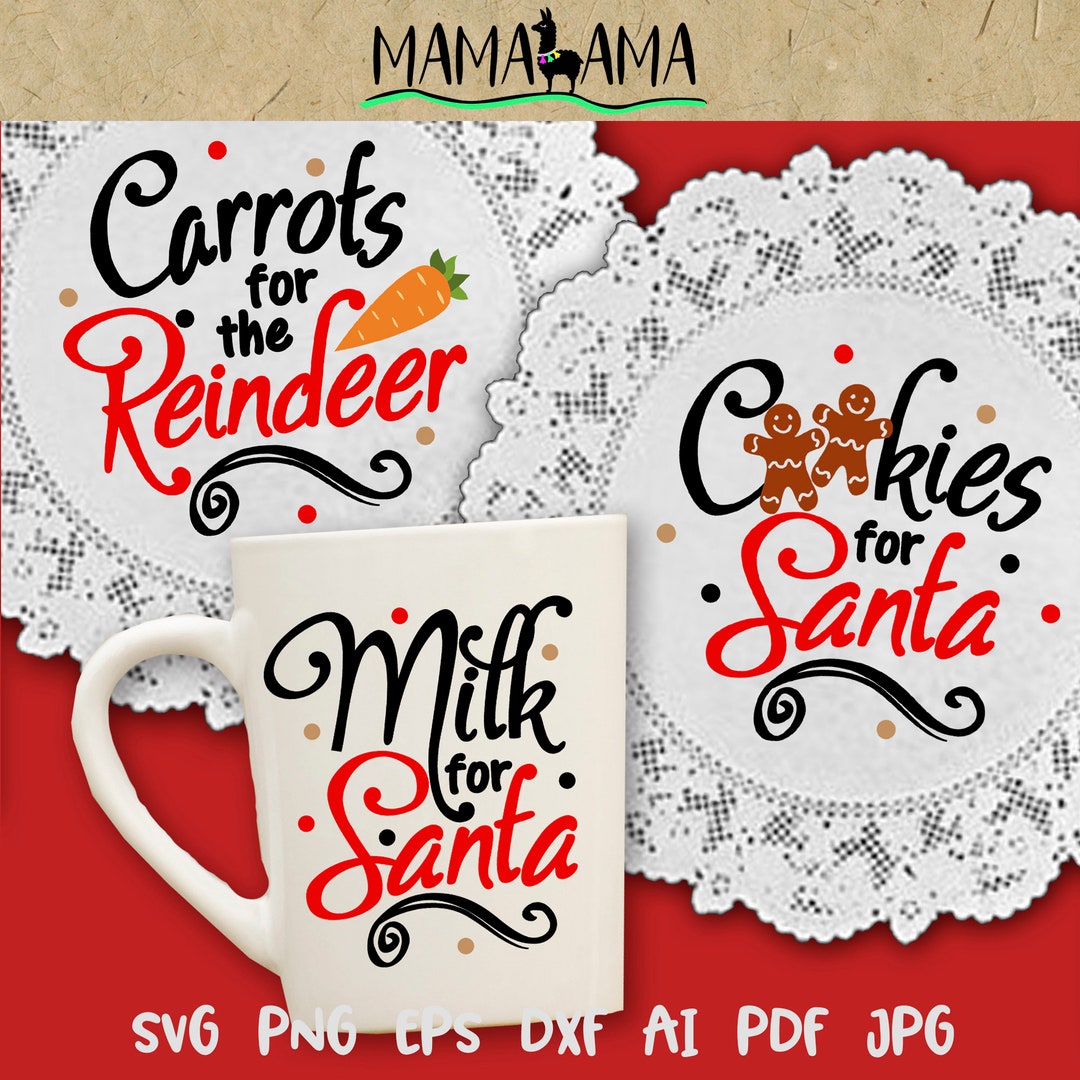 Bundle Cookies Milk for Santa Png Carrots for the Reindeer Christmas ...