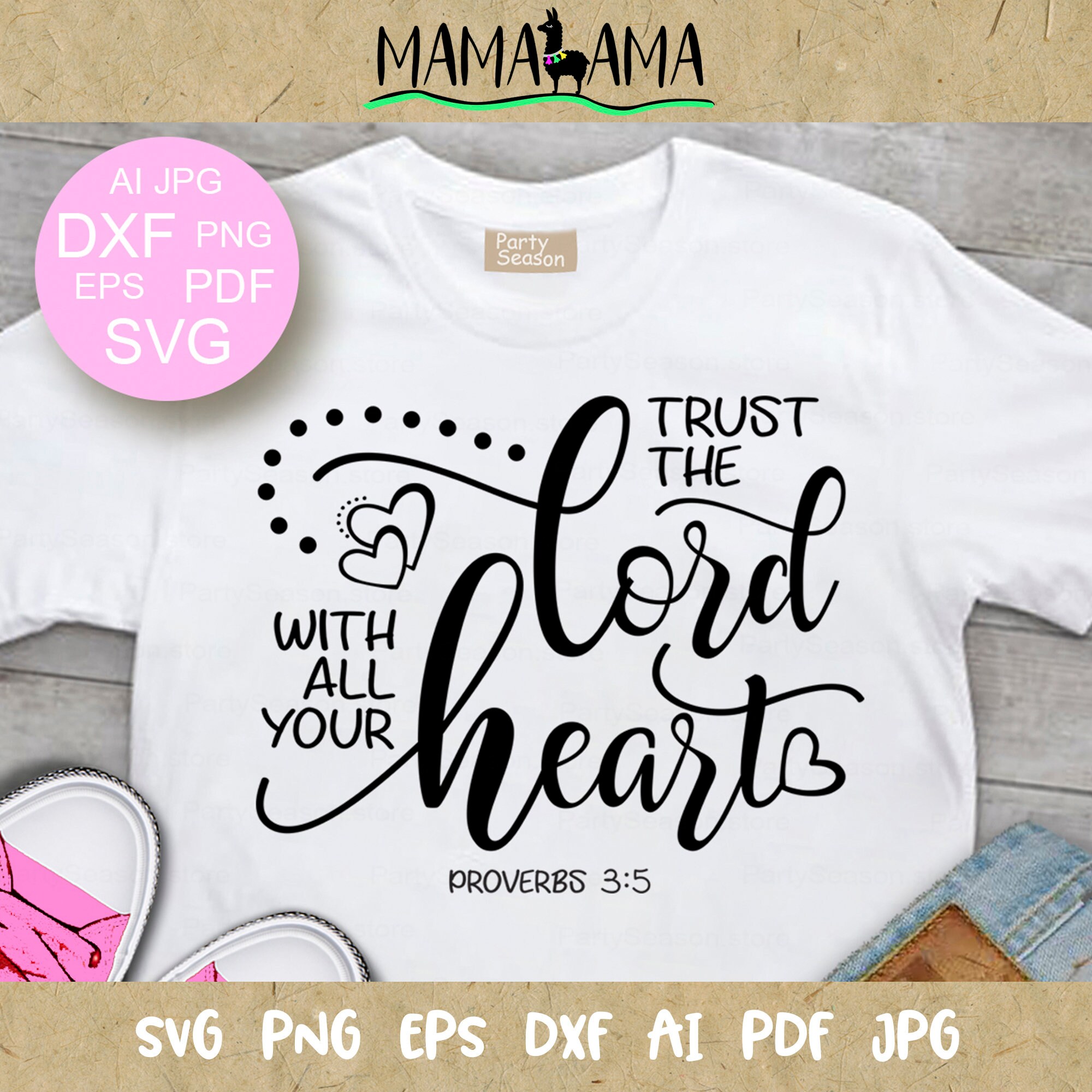 Trust the Lord With All Your Heart Proverbs 3:5 Svg, Scripture Wall Art ...