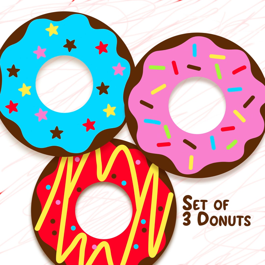 Donuts Svg Bundle Set of 3 Prints Food - Etsy