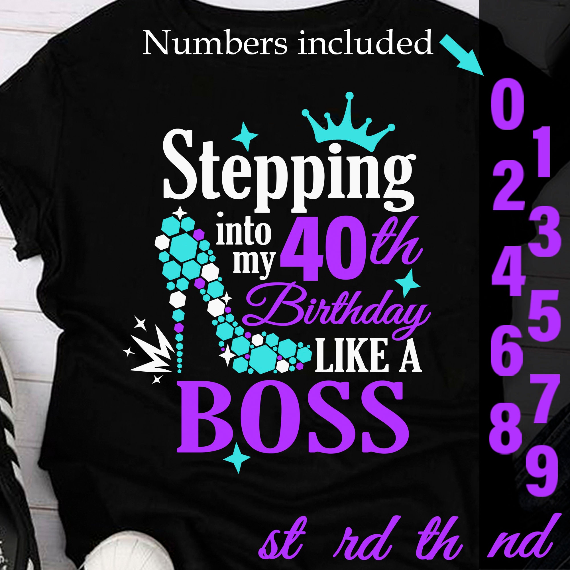 Stepping Into My 40th Birthday Like a Boss Shirt Svg 40 Years Old Decor ...