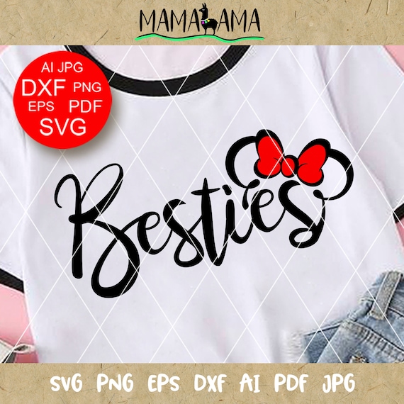 Besties Svg File Red Bow Ears Clipart Cruise Shirts Design - Etsy