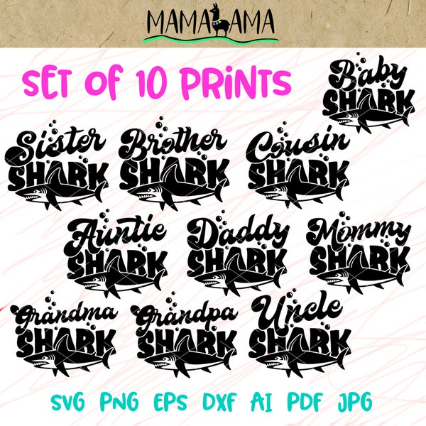 Shark Family Bundle - Etsy