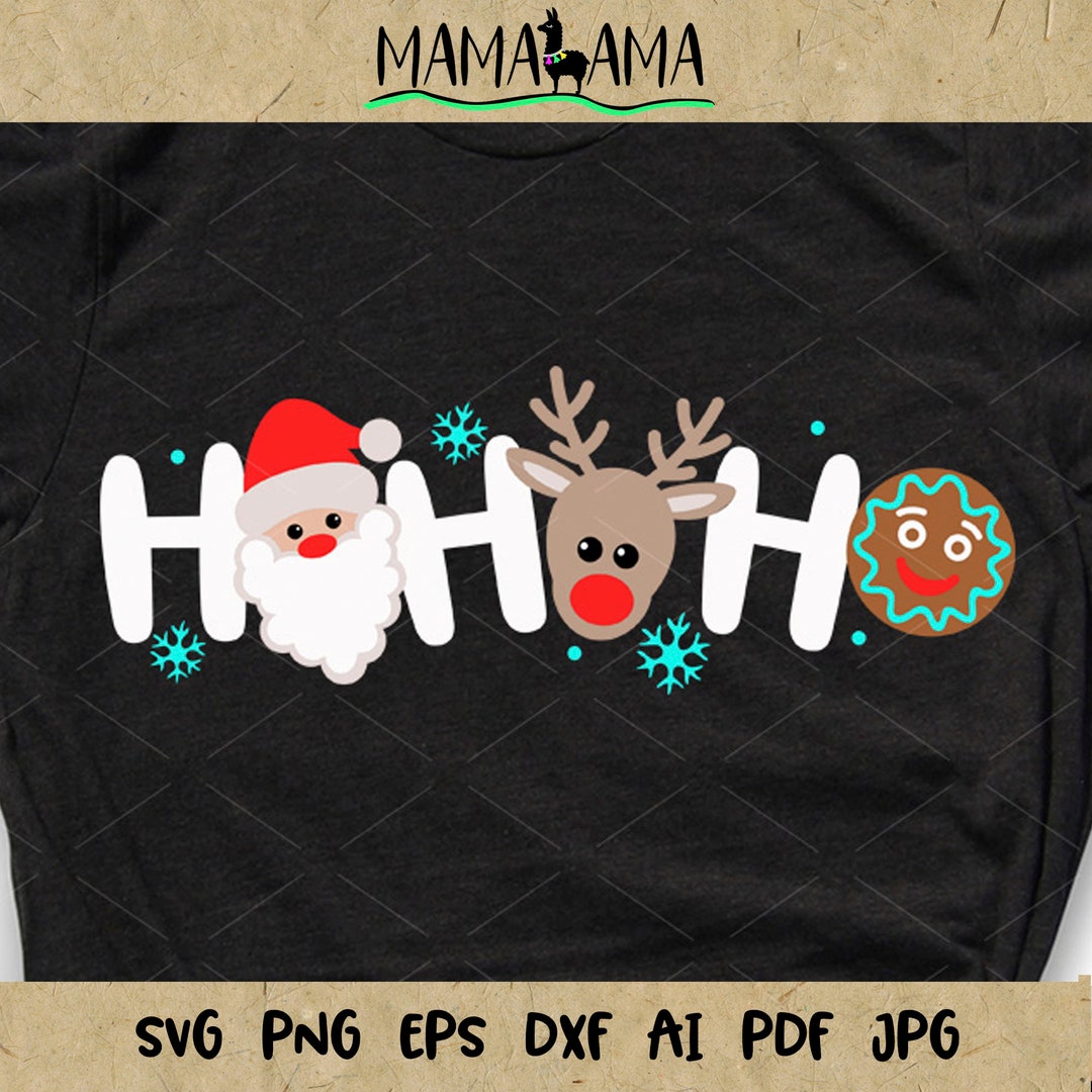Santa Hohoho Svg File Ho Ho Ho Christmas Deer Santa's Reindeer Antlers ...