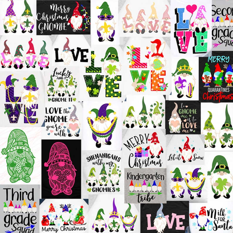 Big Bundle Gnomes SVG & PDF, Gnome Cut File, Best Seller. Cricut Crafts ...