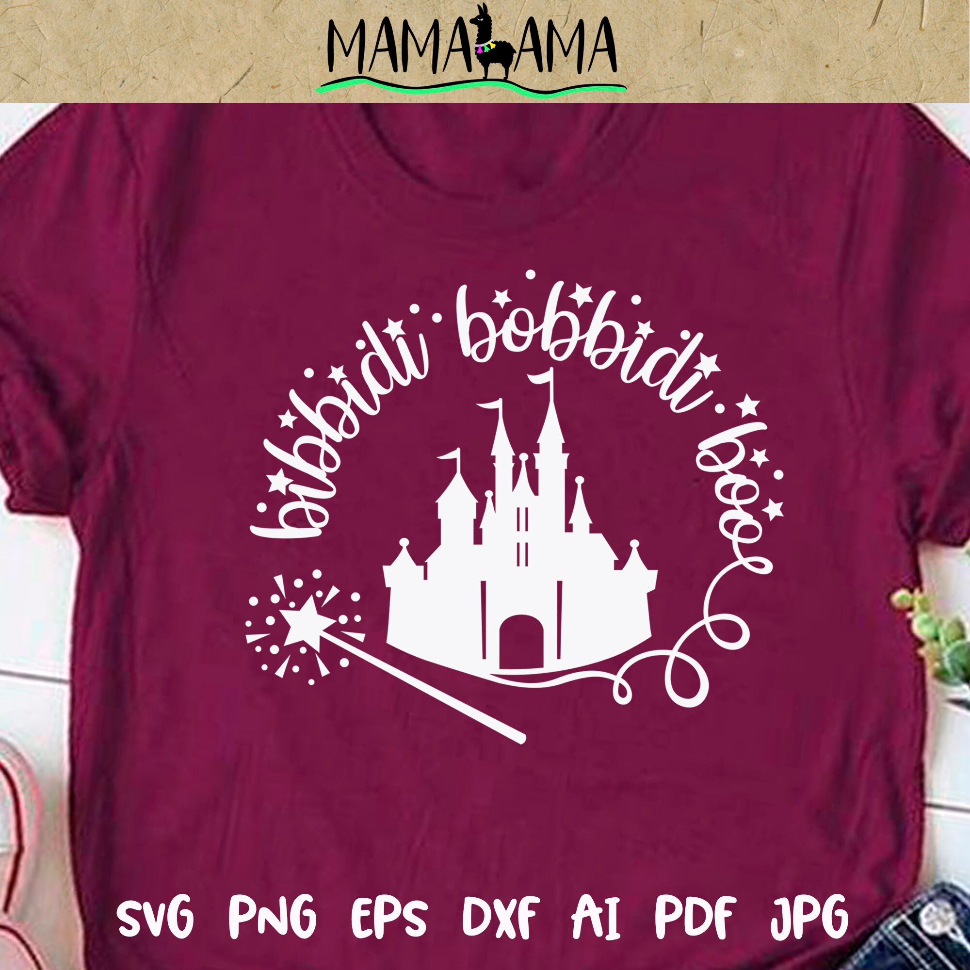 Bibbidi Bobbidi Boo Svg Magical Kingdom Castle Cartoon Print Png ...